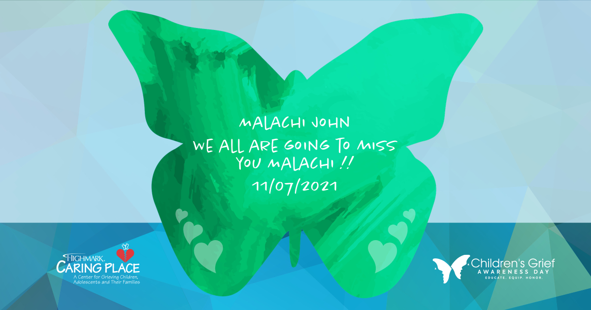 Butterfly dedicated to Malachi John - Illuminating HOPE