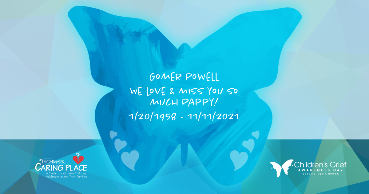 Butterfly dedicated to Gomer Powell - Illuminating HOPE