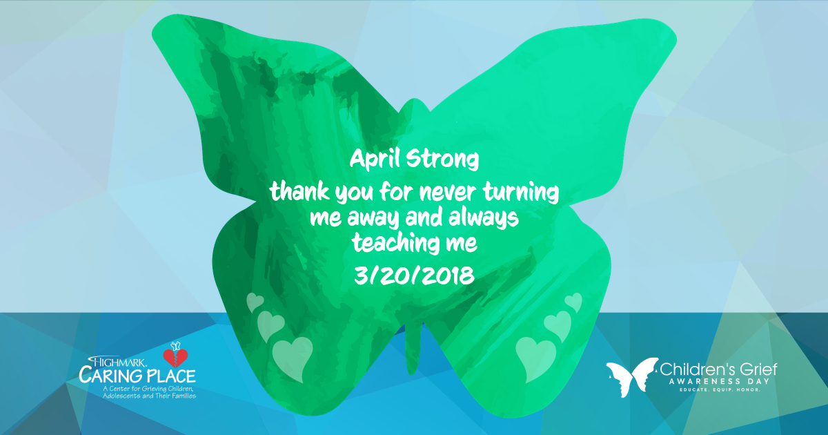 Butterfly dedicated to April Strong - Illuminating HOPE