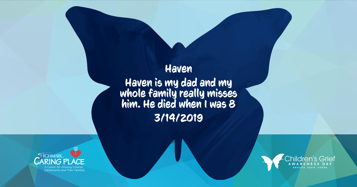 Butterfly dedicated to Haven - Illuminating HOPE