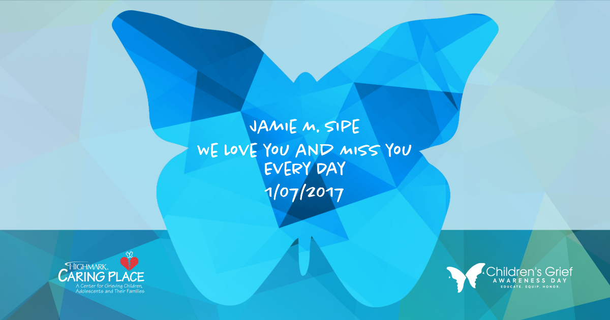 Butterfly dedicated to Jamie M. Sipe - Illuminating HOPE
