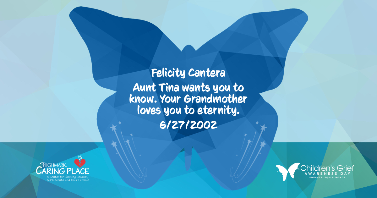 Butterfly dedicated to Felicity Cantera - Illuminating HOPE