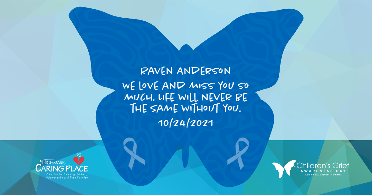 Butterfly dedicated to Raven Anderson - Illuminating HOPE