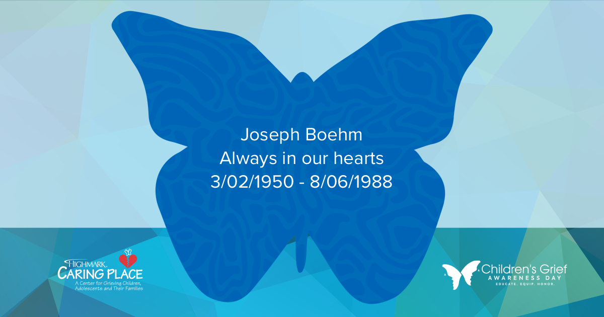 Butterfly dedicated to Joseph Boehm - Illuminating HOPE