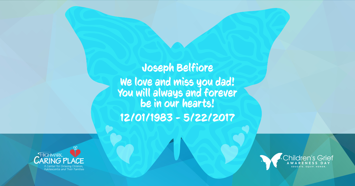 Butterfly dedicated to Joseph Belfiore - Illuminating HOPE