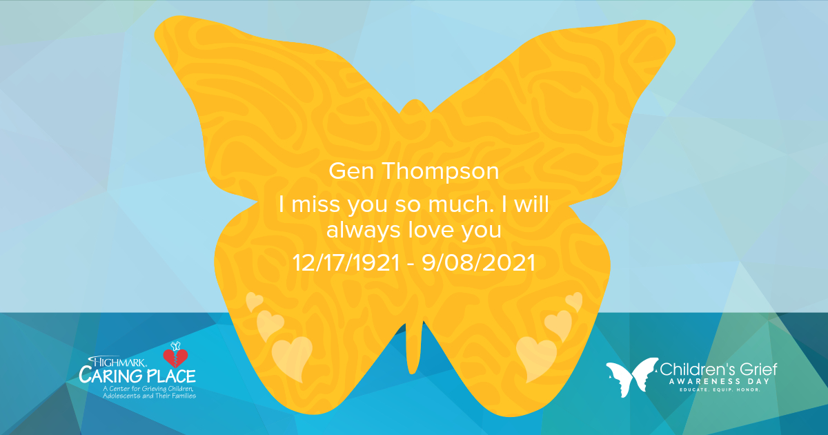 Butterfly dedicated to Gen Thompson - Illuminating HOPE