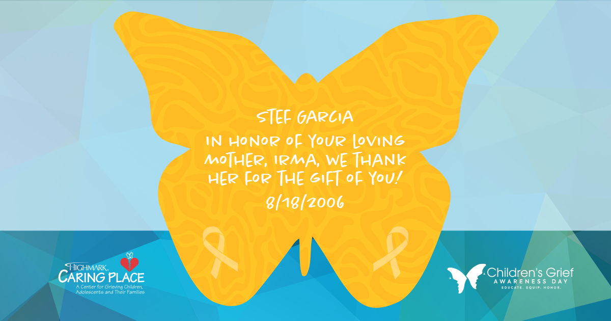 Butterfly dedicated to Stef Garcia - Illuminating HOPE