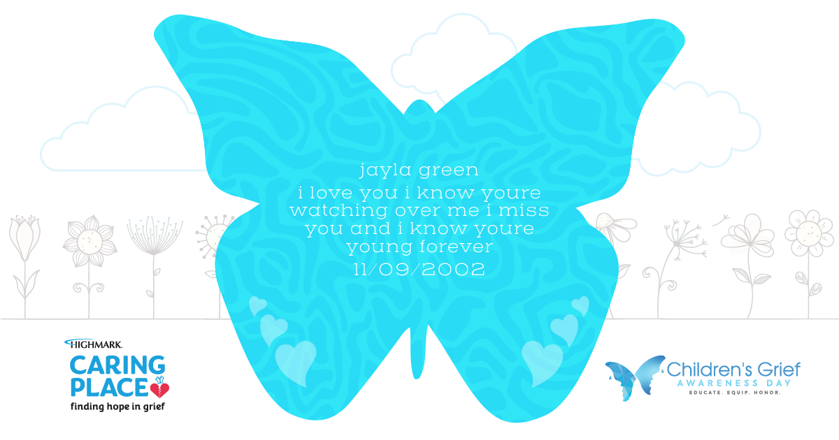 Butterfly dedicated to jayla green - Illuminating HOPE