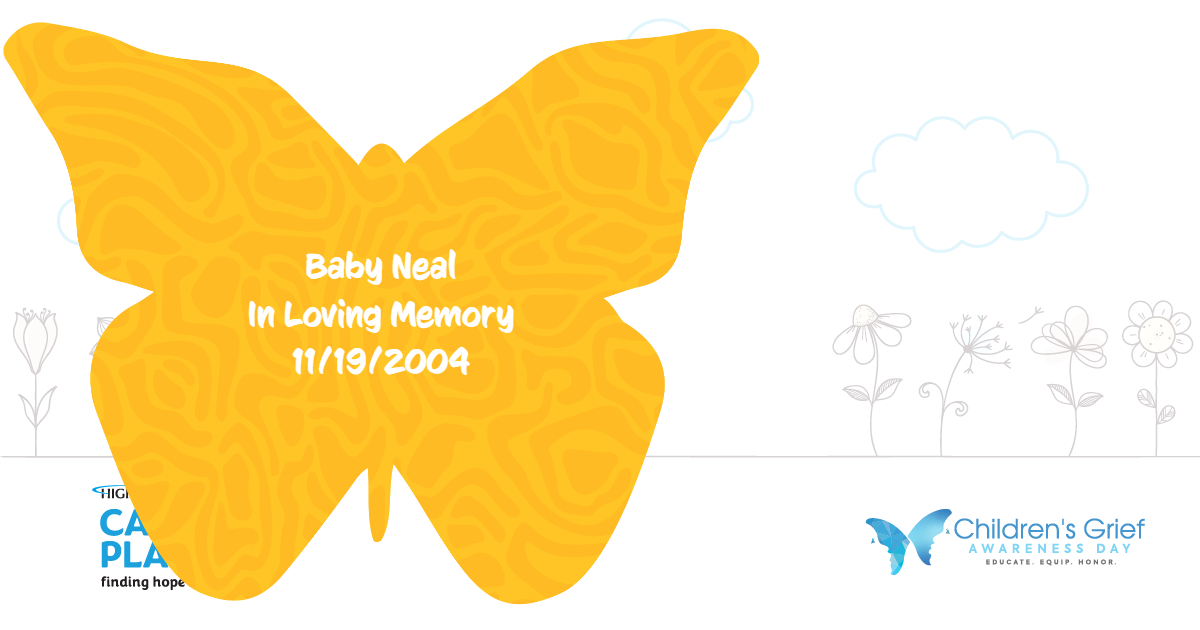 Butterfly dedicated to Baby Neal - Illuminating HOPE
