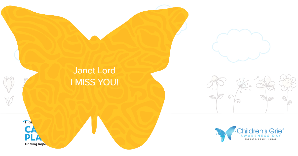 Butterfly dedicated to Janet Lord - Illuminating HOPE