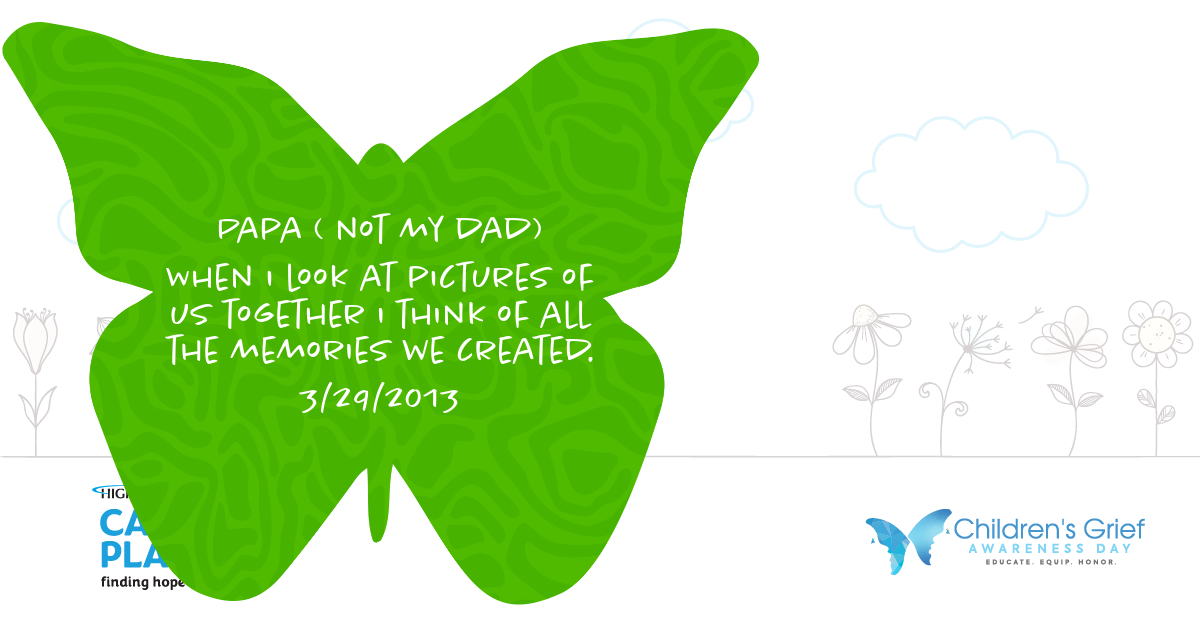 Butterfly dedicated to Papa ( not my dad) - Illuminating HOPE