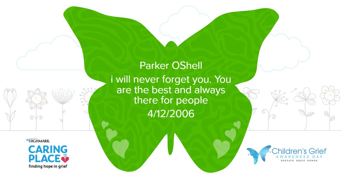 Butterfly dedicated to Parker OShell - Illuminating HOPE