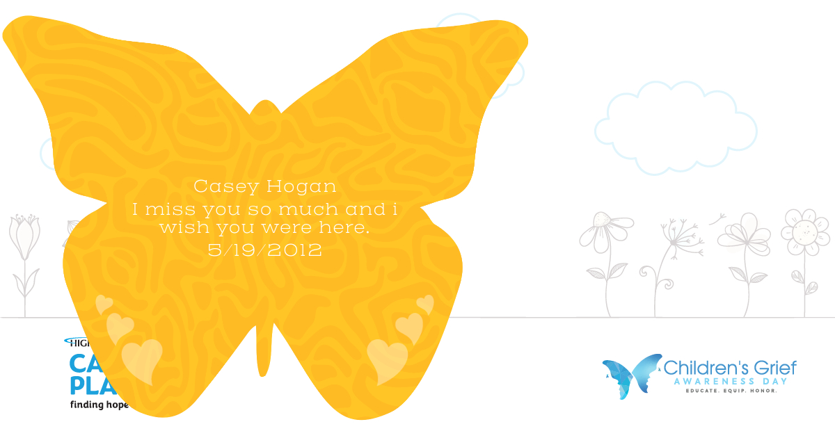 Butterfly dedicated to Casey Hogan - Illuminating HOPE