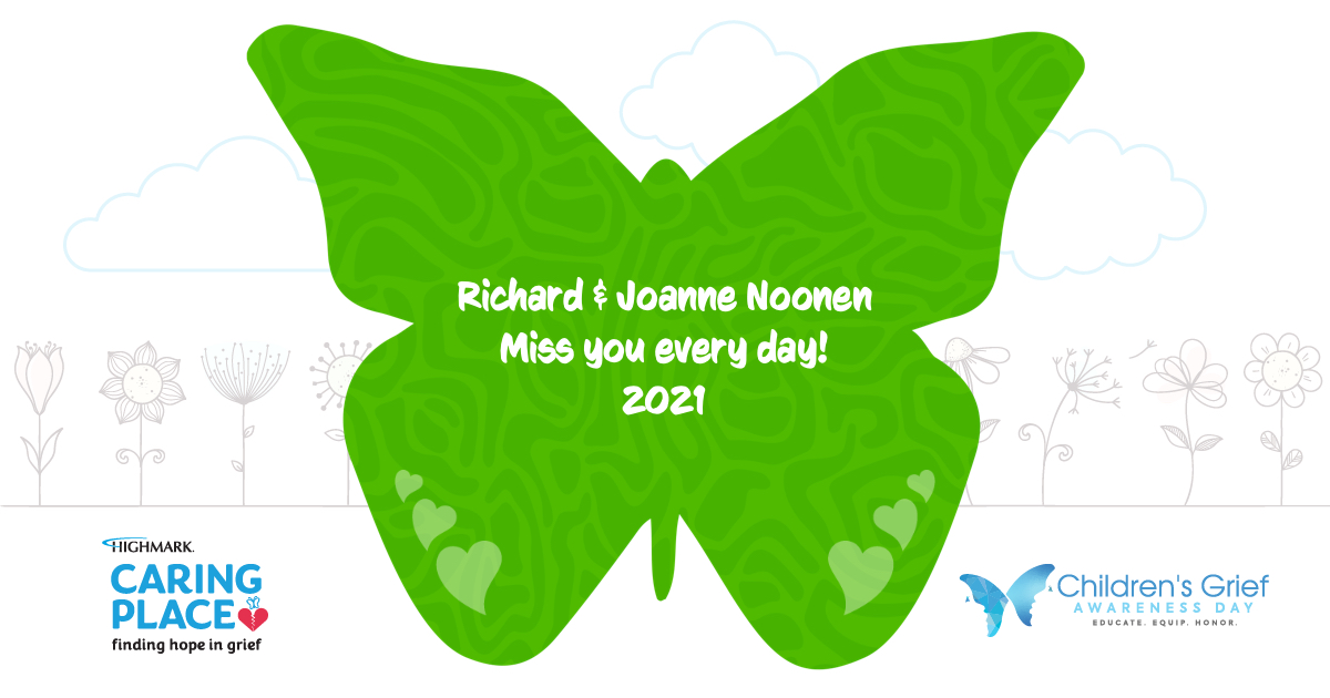 Butterfly dedicated to Richard & Joanne Noonen - Illuminating HOPE Butterfly dedicated to Richard & Joanne Noonen - Illuminating HOPE