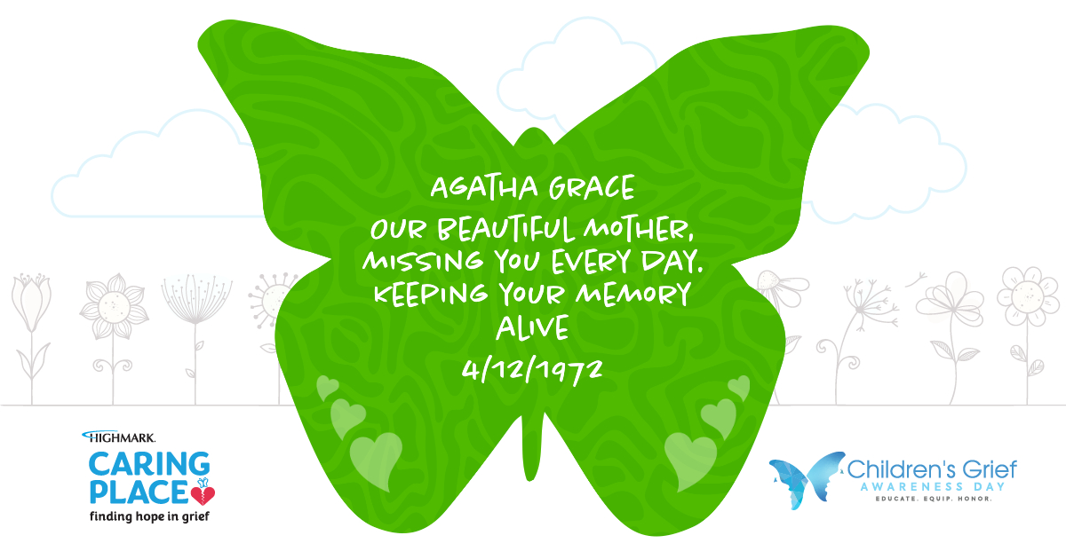 Butterfly dedicated to Agatha Grace - Illuminating HOPE