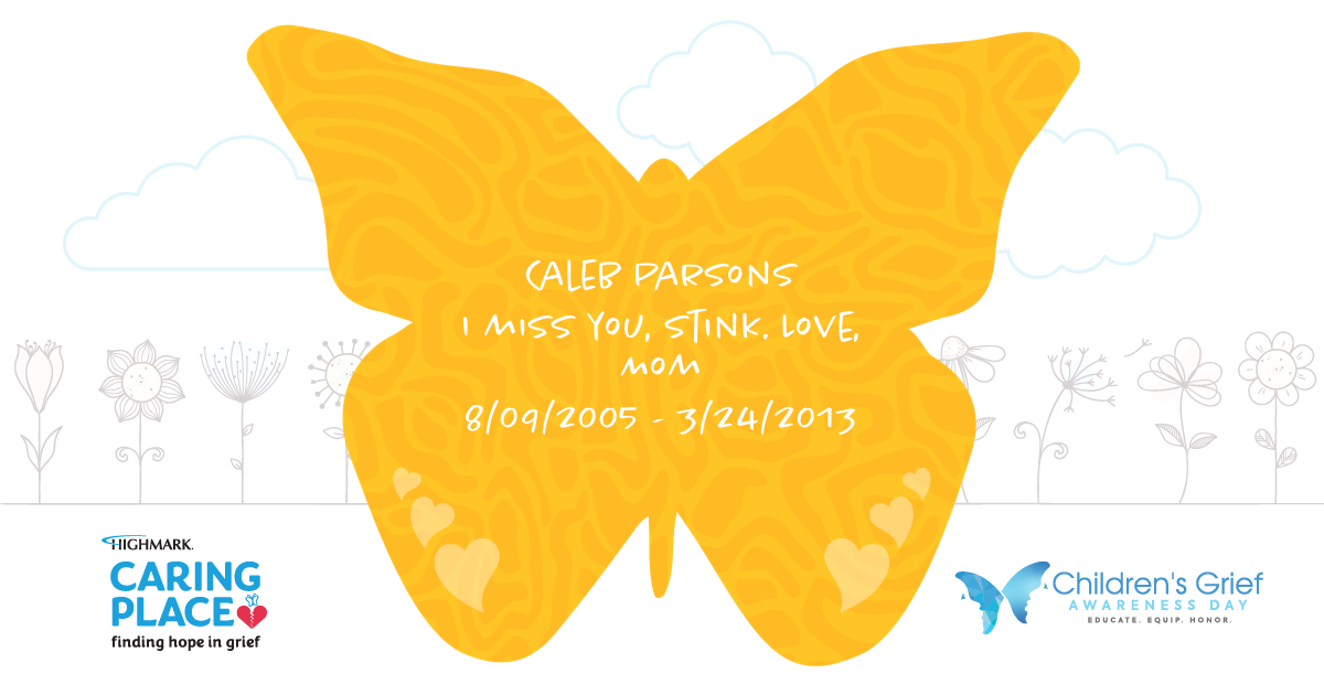 Butterfly dedicated to Caleb Parsons - Illuminating HOPE