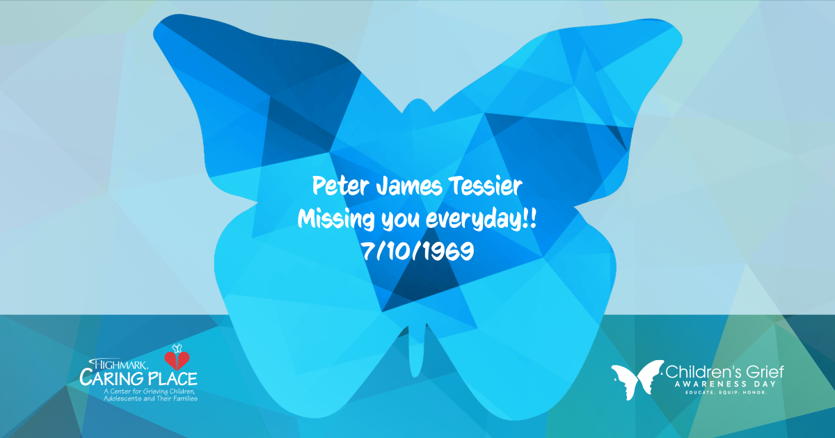 Butterfly dedicated to Peter James Tessier - Illuminating HOPE