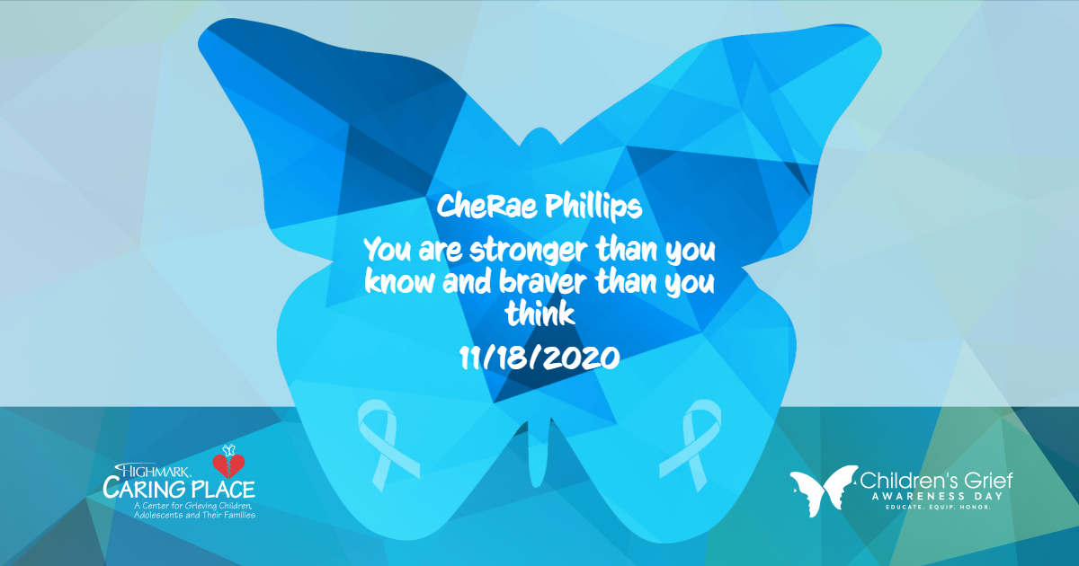 Butterfly dedicated to CheRae Phillips - Illuminating HOPE