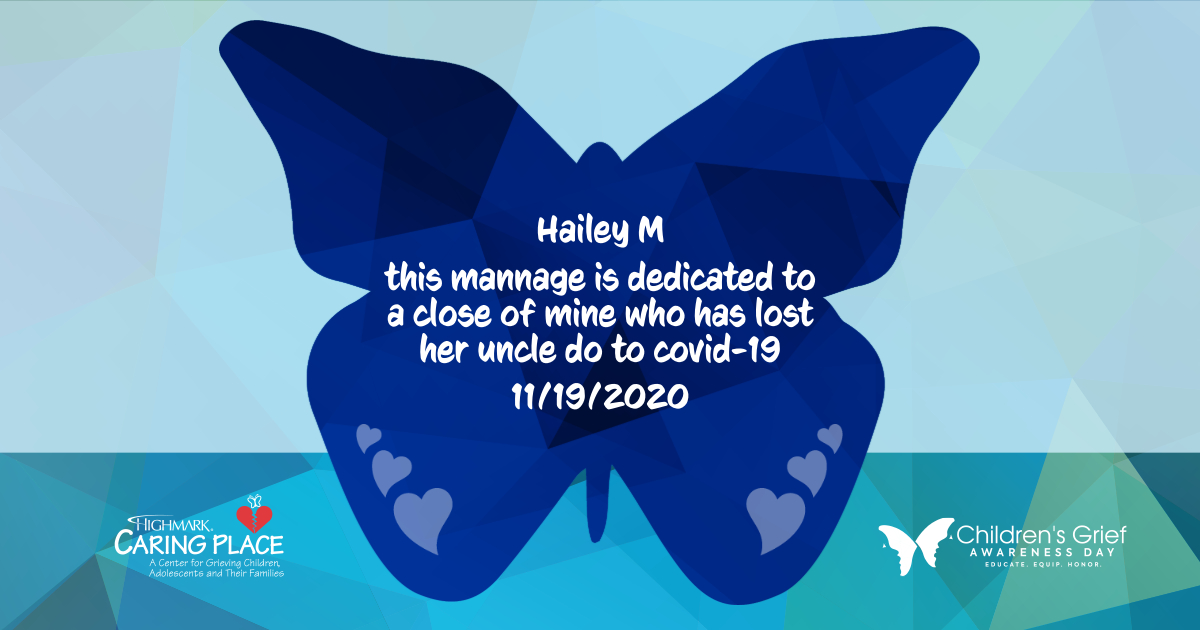 Butterfly dedicated to Hailey M - Illuminating HOPE