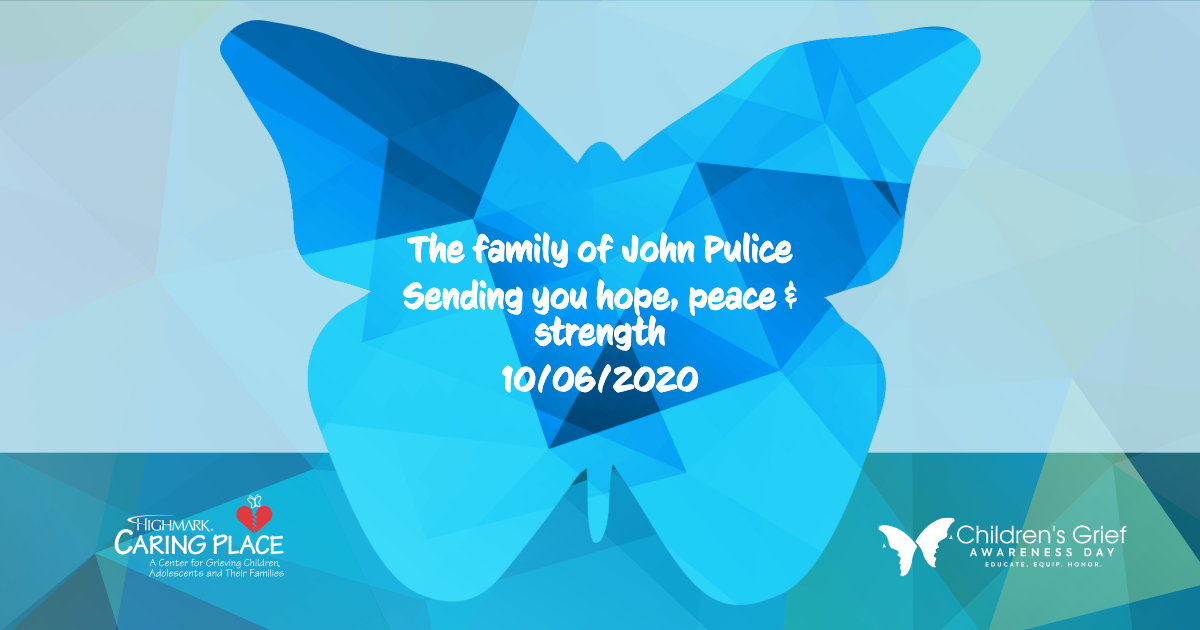 Butterfly dedicated to The family of John Pulice - Illuminating HOPE