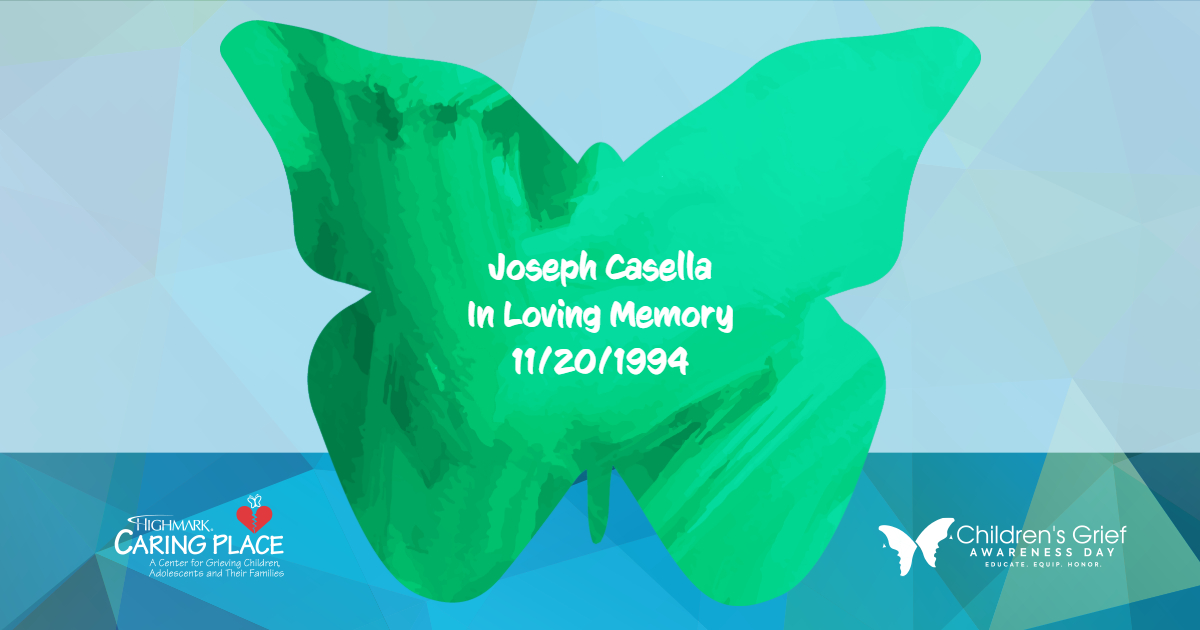 Butterfly dedicated to Joseph Casella - Illuminating HOPE