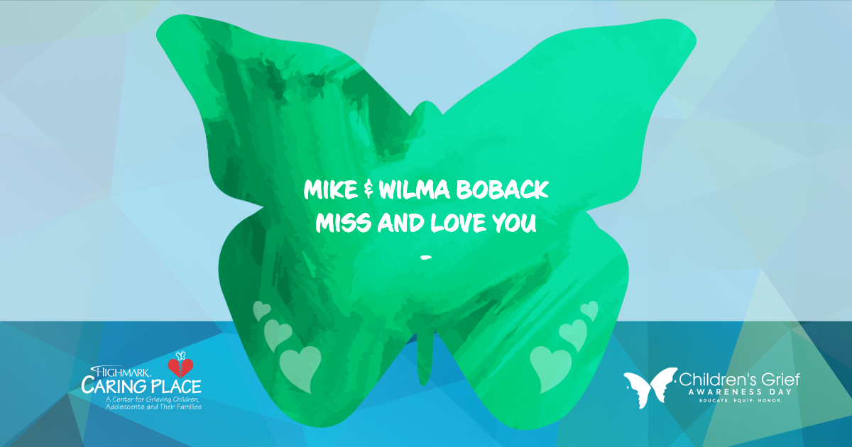 Butterfly dedicated to MIKE & WILMA BOBACK - Illuminating HOPE