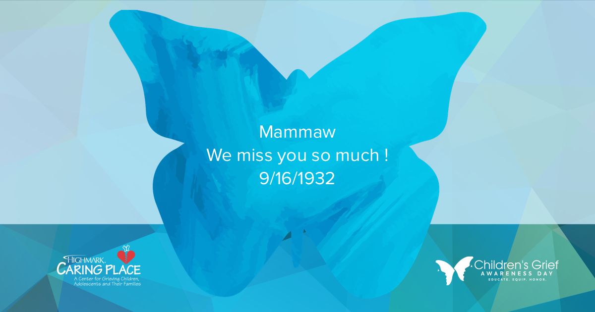 Butterfly dedicated to Mammaw - Illuminating HOPE